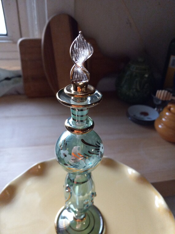Perfume Decanter Bottle Art Glass Hand-painted - Gem