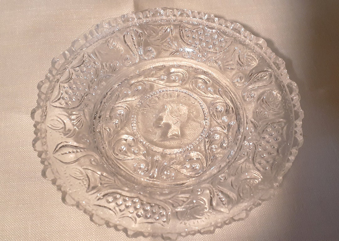 Queen Victoria Plate Pressed Glass - Etsy