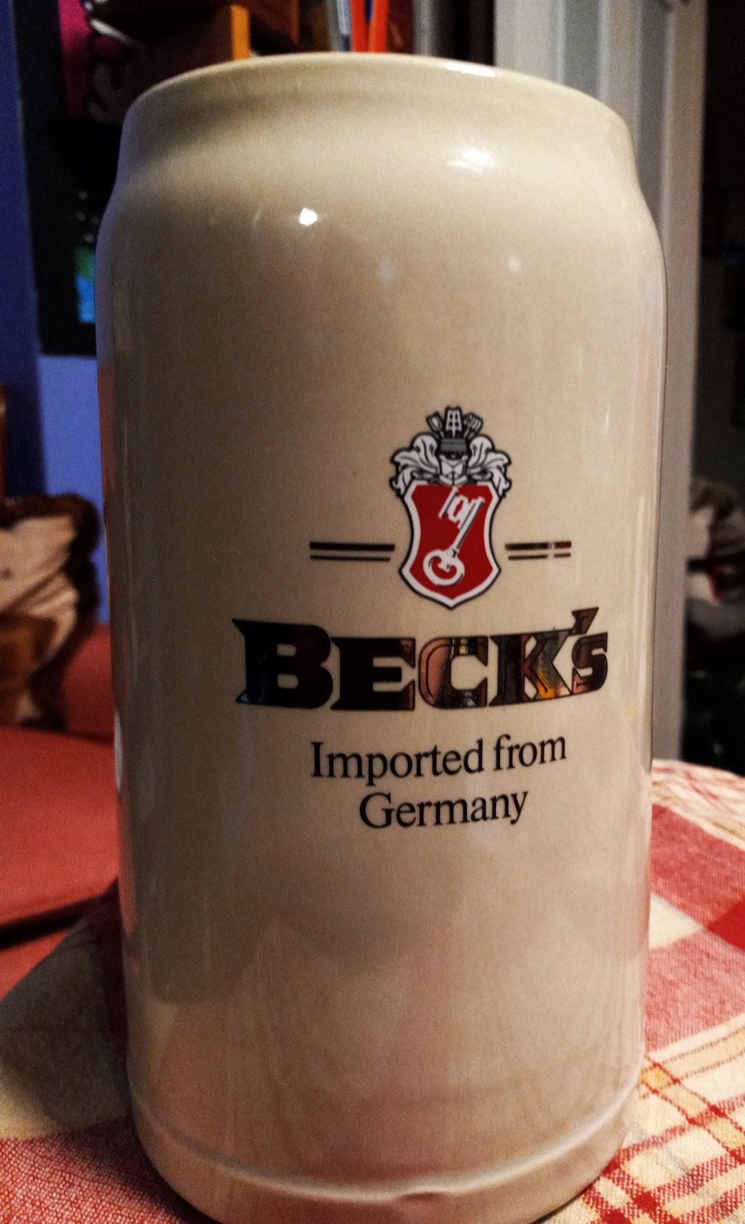 Tankard Stoneware Salt Glaze One Litre Beck Bier - Etsy