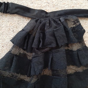 Black Lace Frilly Jabot Victorian Georgian Regency Collar Cravat Gothic ...
