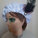White Velour Medieval HAT BERET With Feather Tudor Renaissance Artist ...
