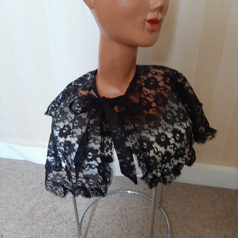 Black Lace Collar Victorian Tudor Regency Medieval Fancy Dress - Etsy