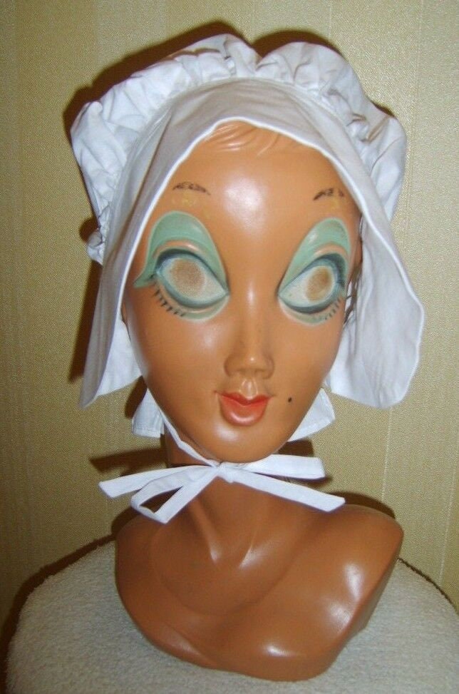 Ladies White Cotton Bonnet Coif Tudor Hat Cap Peasant | Etsy