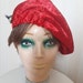 Red Velour Medieval HAT BERET With Feather Tudor Renaissance Artist ...