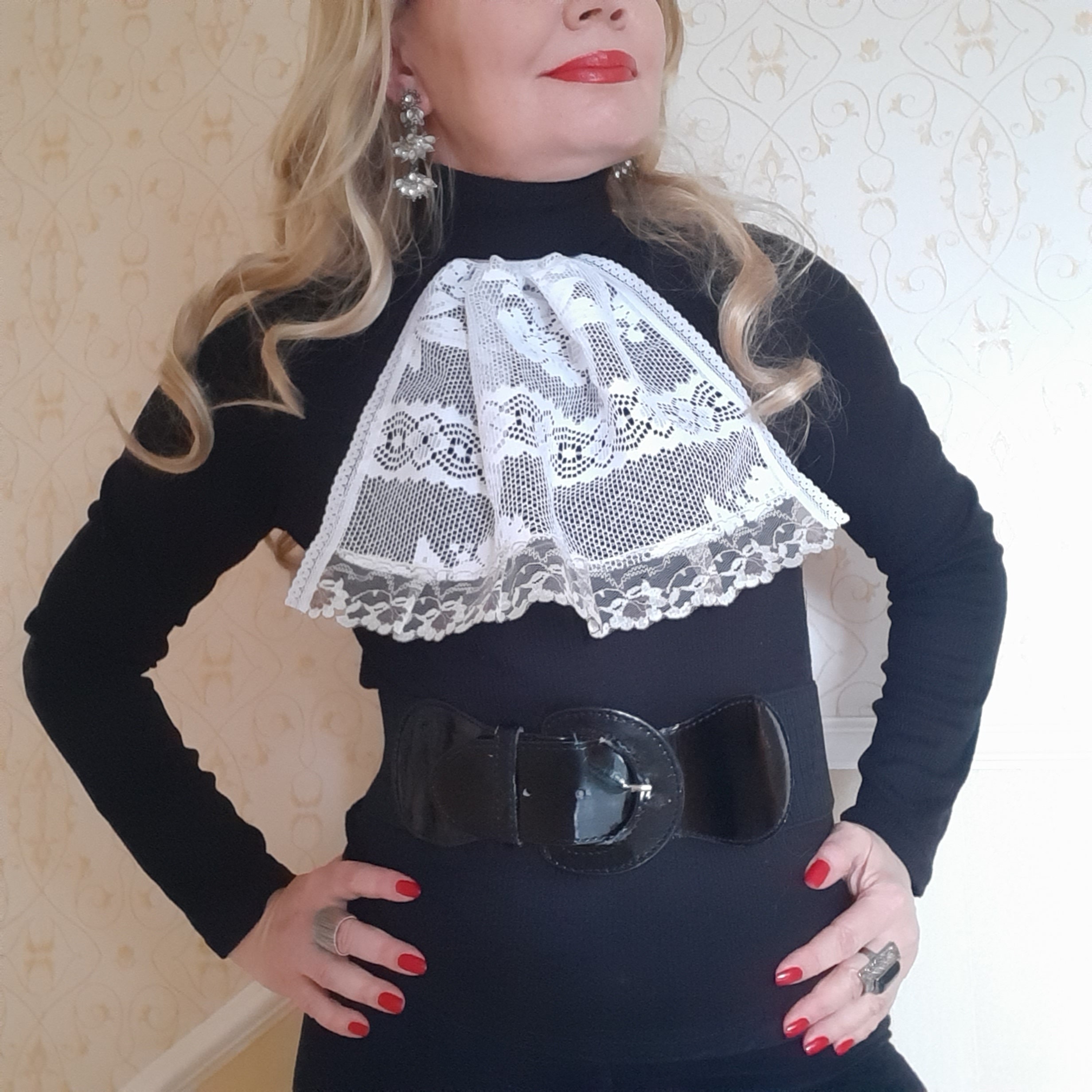 White Lace Jabot Victorian Georgian Regency Collar Cravat - Etsy
