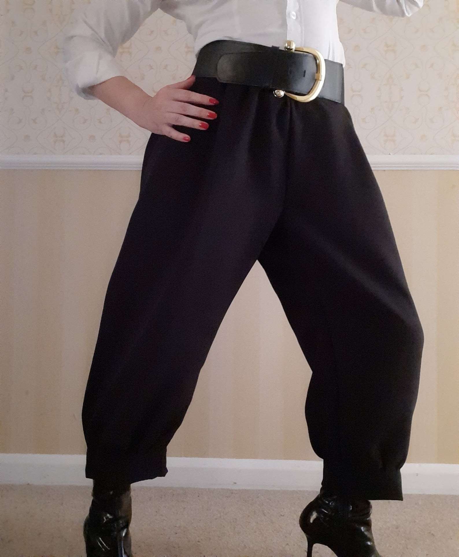 Mens Black Breeches Poor Tudor Peasant Victorian Period Fancy Dress ...