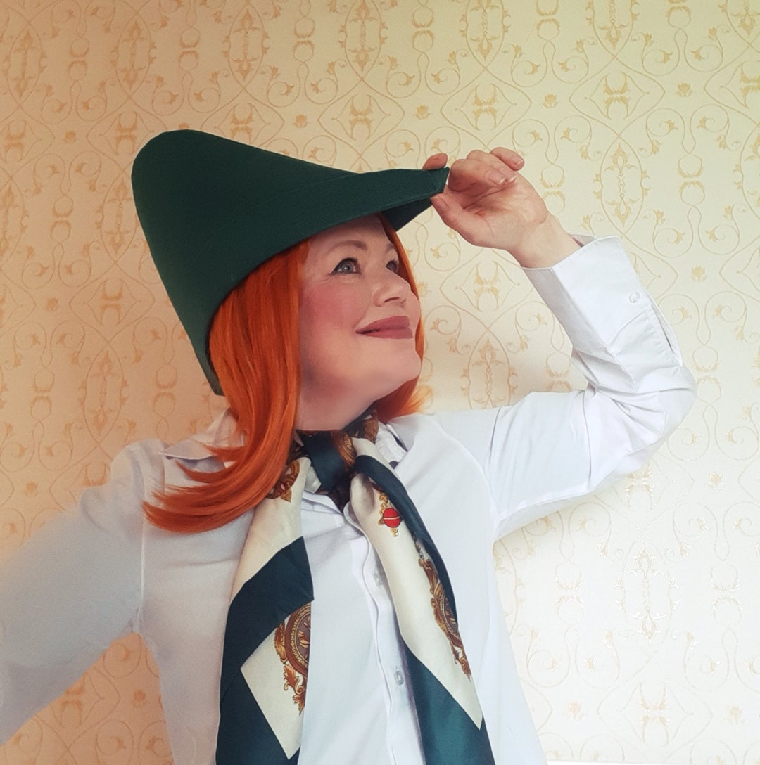 Green Felt Pointed Medieval Archer Hat Robin Hood Peasant Fancy Dress ...