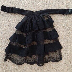 Black Lace Frilly Jabot Victorian Georgian Regency Collar Cravat Gothic ...
