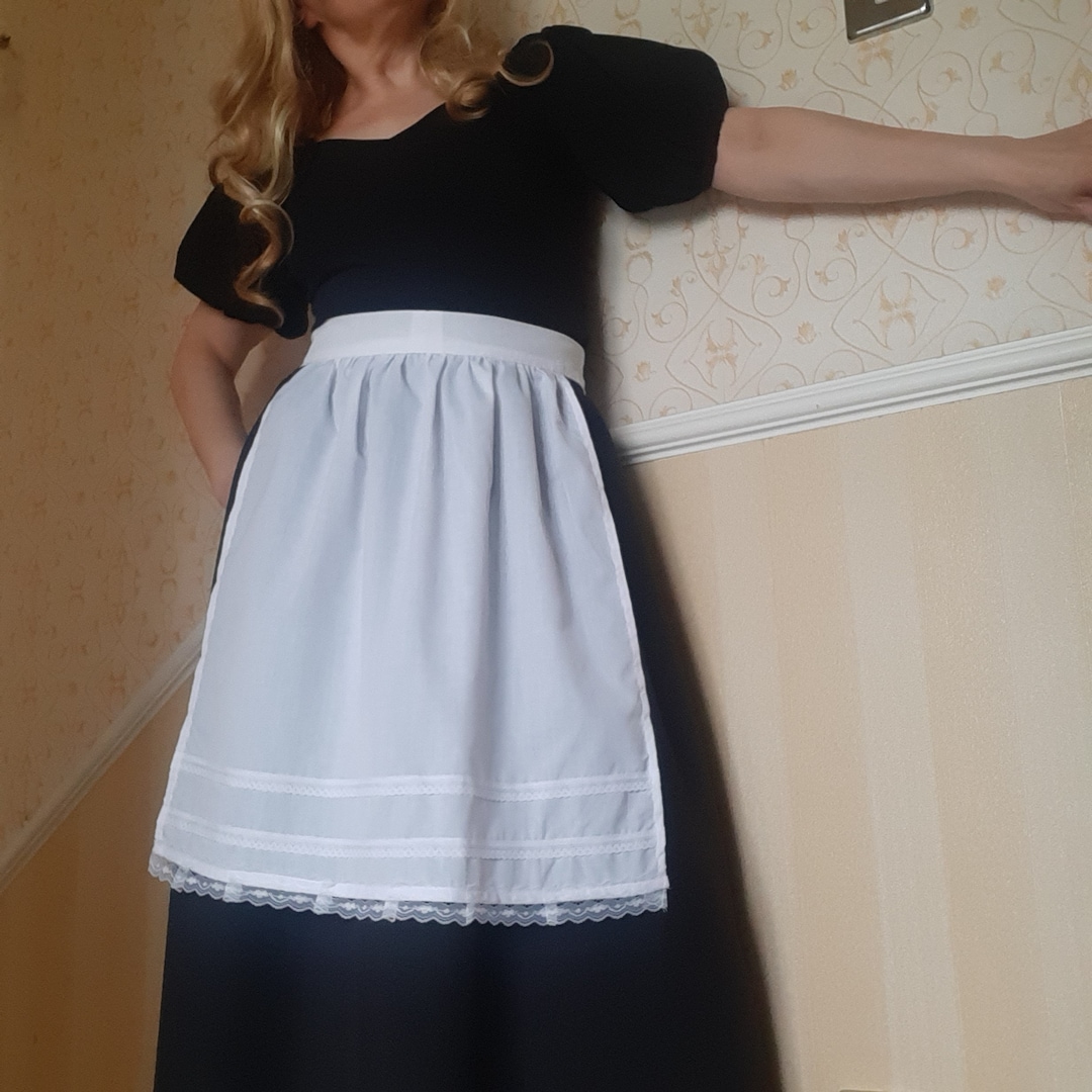 Basic White Cotton Apron Victorian Tudor Maid Fairy Tale Fancy Dress ...