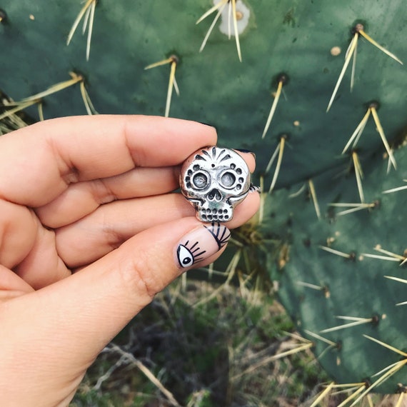 Sugar Skull Ring - Etsy
