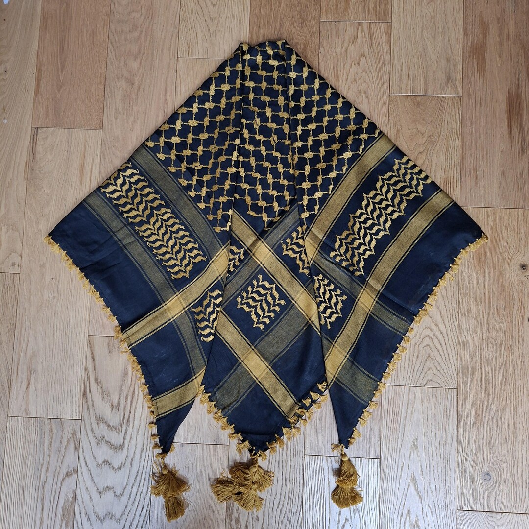 Vintage Retro Palestinian Large Hand Woven Shemagh Keffiyeh Freedom ...