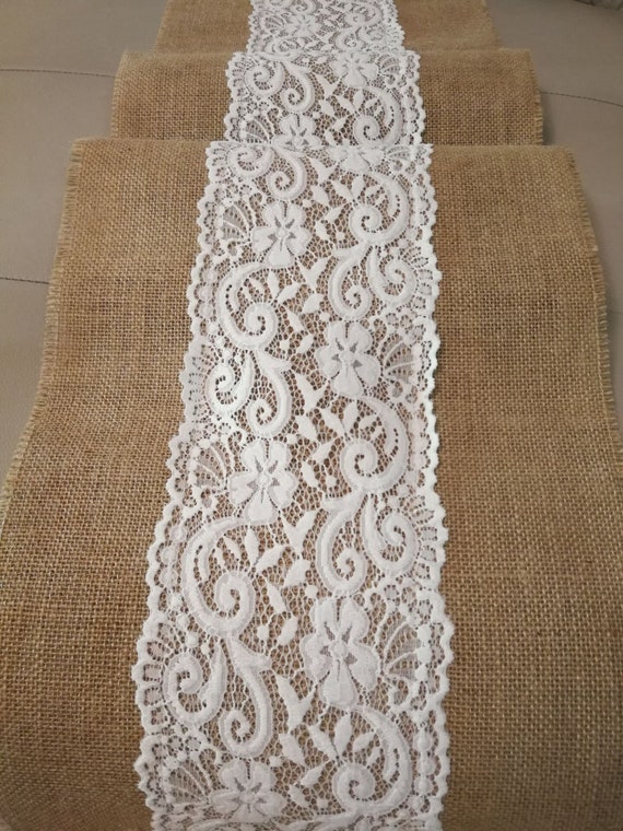 Lace Table Runnerburlap Table Runnerwedding Table Runner | Etsy