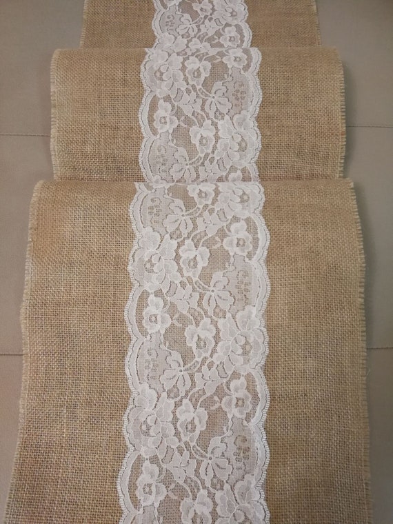 Lace Table Runnerburlap Table Runnerwedding Table Runner | Etsy