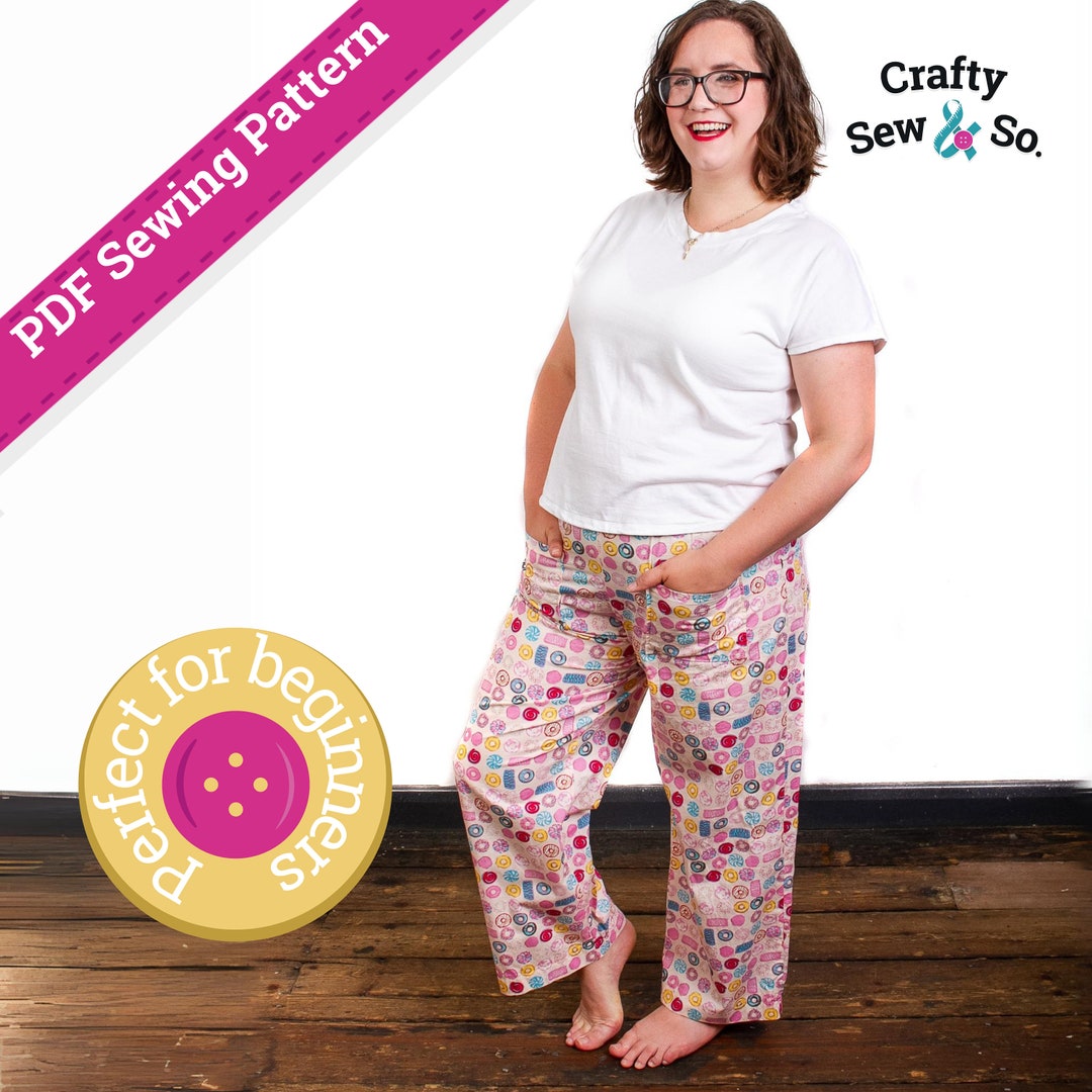 Easy Pyjama Bottoms - Beginner-friendly PDF Sewing Pattern - Instant ...
