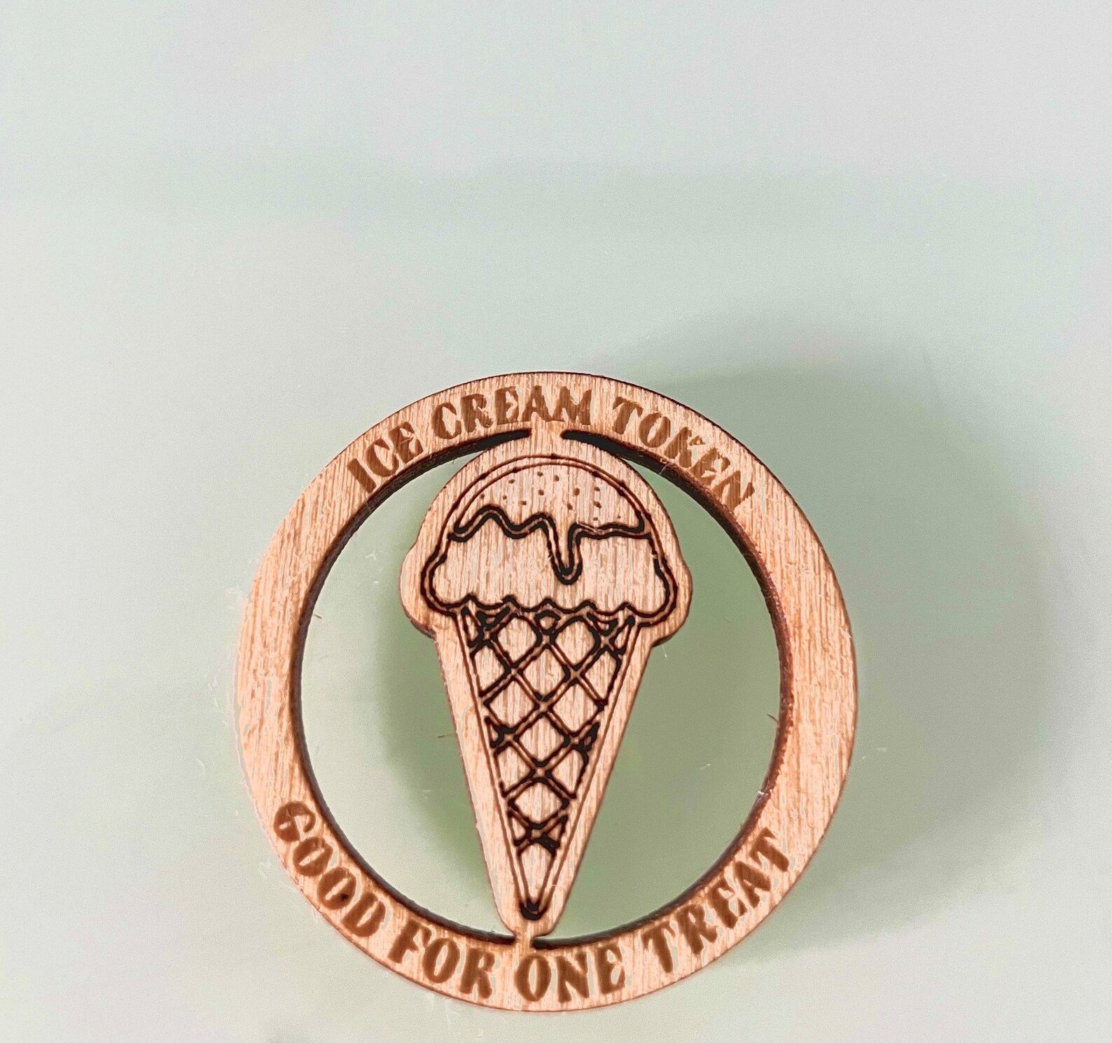 Birch Wood Ice Cream Token Kids Reward Birthday Gift Etsy