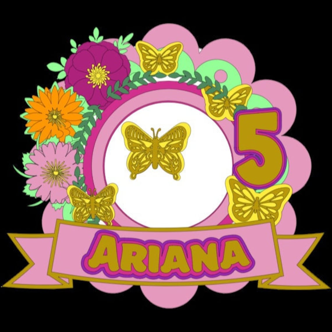 Topper de pastel de niña de cumpleaños con agitador, decoración de ...