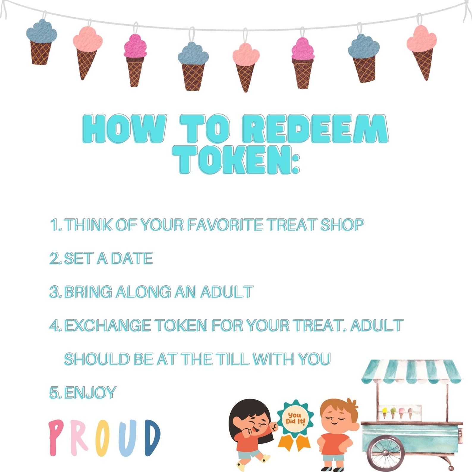 Birch Wood Ice Cream Token: Kids Reward, Birthday Gift - Etsy