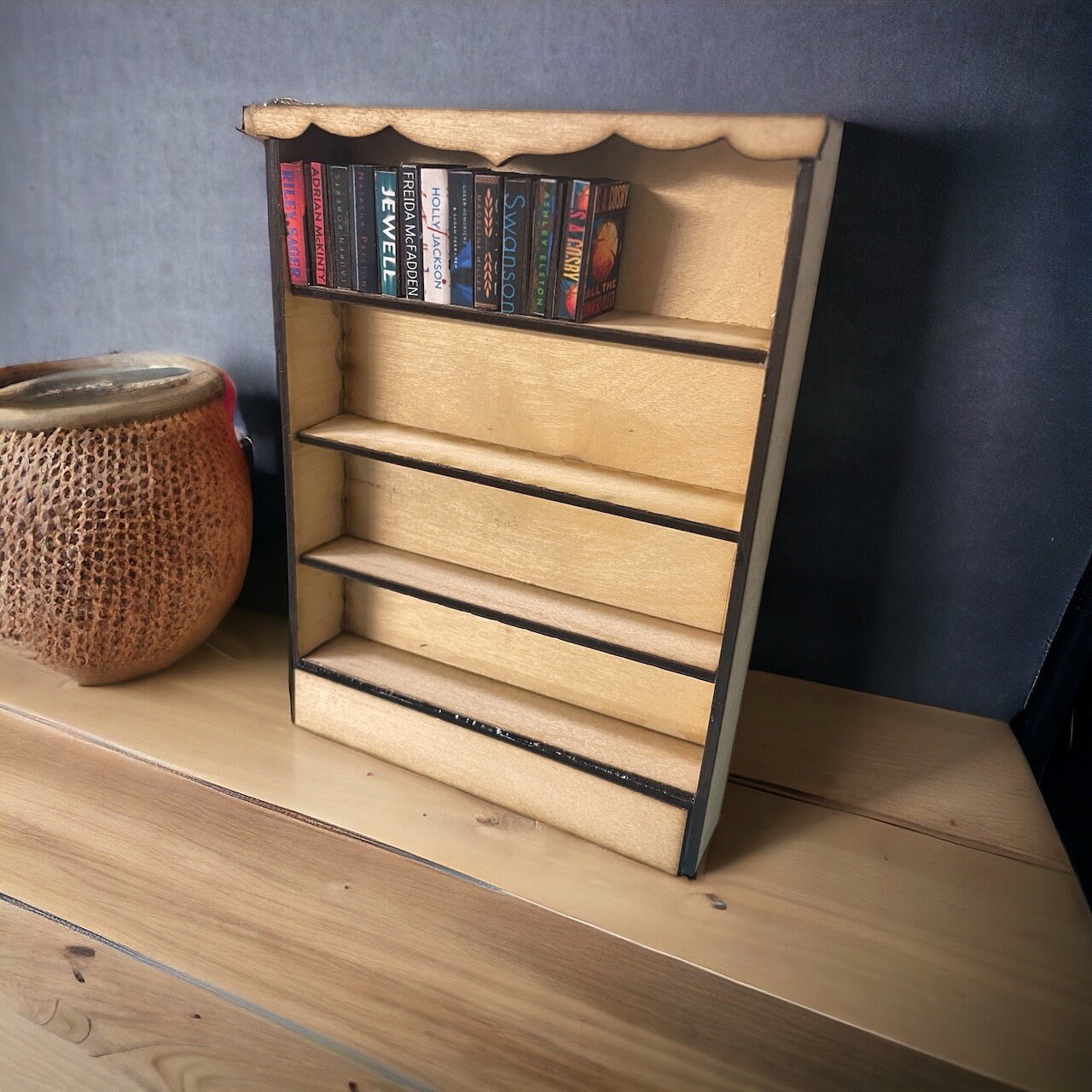 Custom Miniature Book Wood Pieces, Mini Books, Mini Bookcase, Books ...