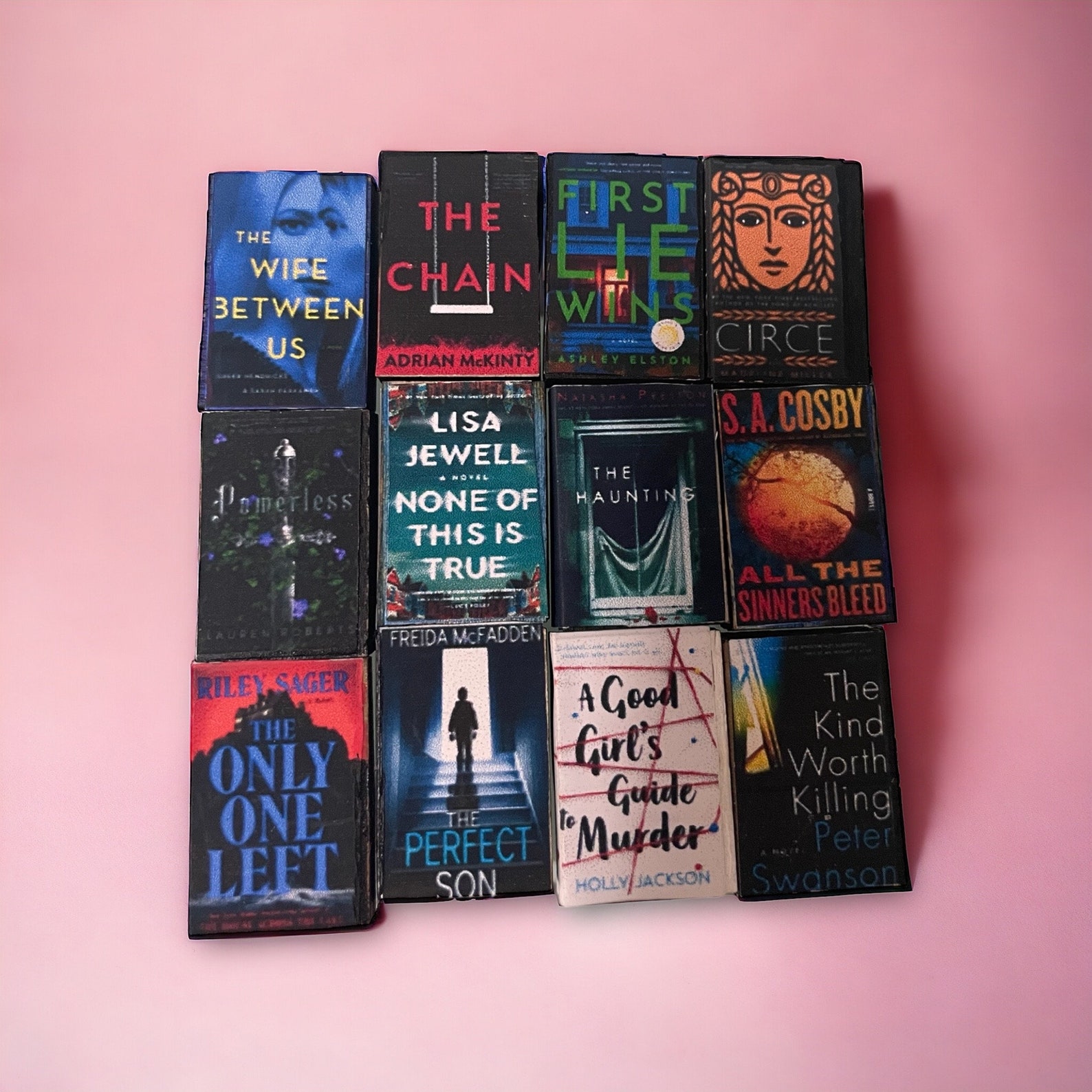 Custom Miniature Book Wood Pieces, Mini Books, Mini Bookcase, Books ...