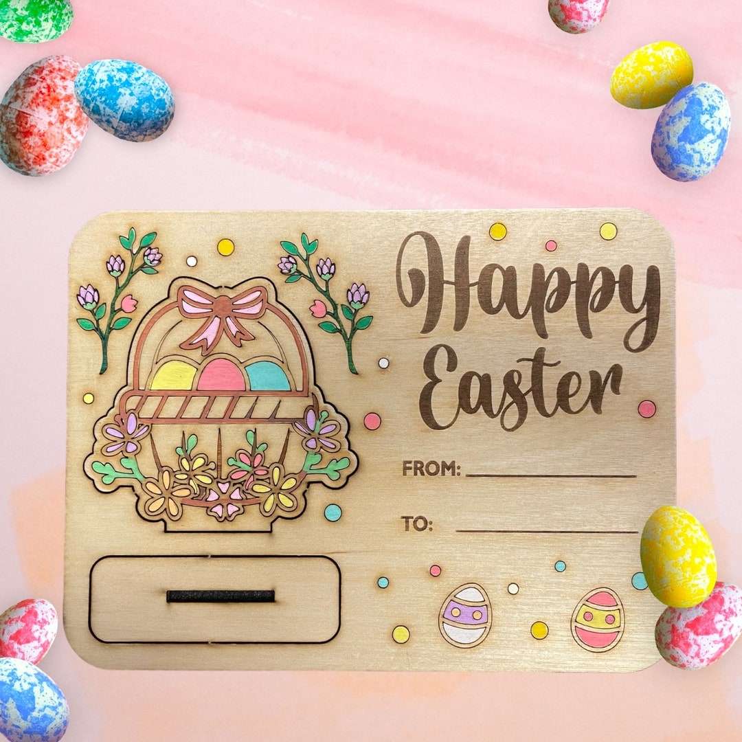 Easter Egg Card, Wood Pop up Card, Laser Engraved Card, Easter Card ...