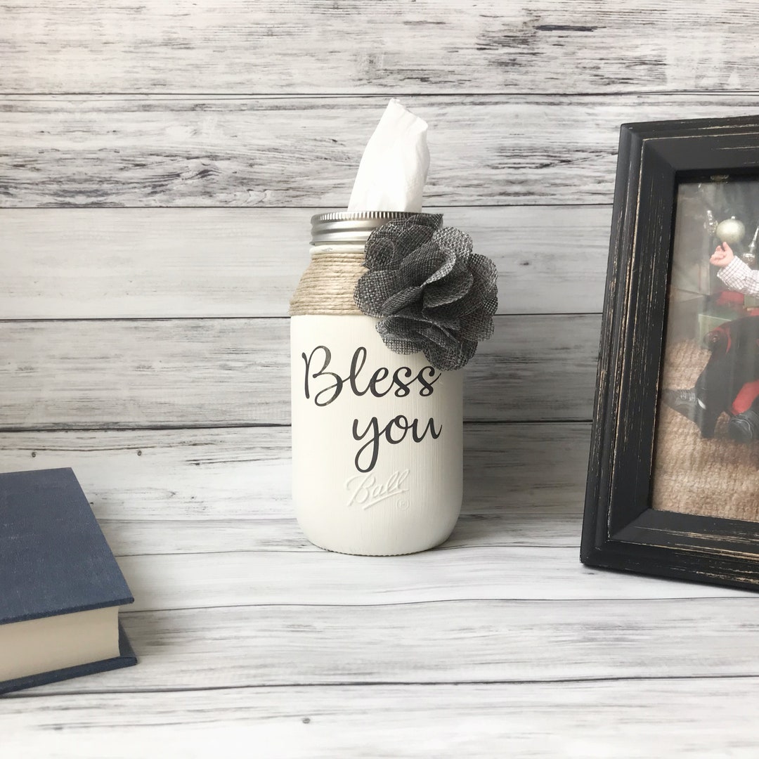Bless You Tissue Jar, Mason Tissue Jar, Cute Tissue Jar - Etsy