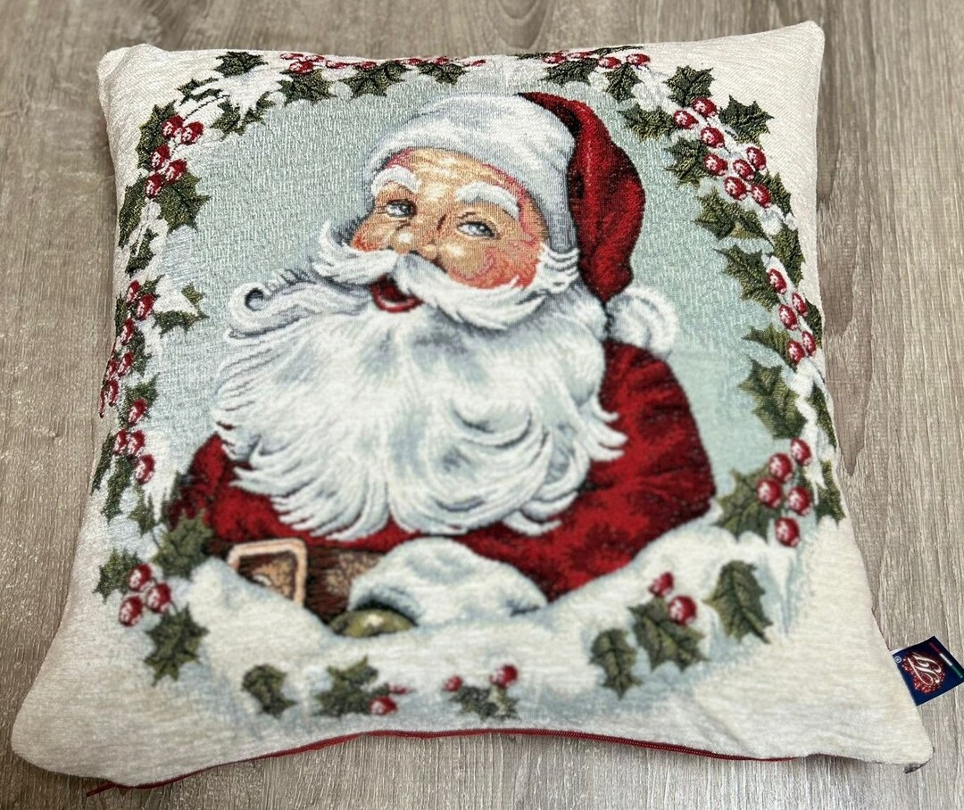 Cushion With Padding Measuring 45X45 - in Gobelin - "santa Claus" Motif ...