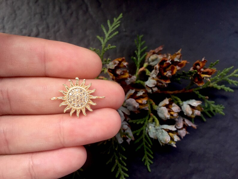 1 x Sun Rhinestone Charm Sun Pendants Sun Metal Charms Sun | Etsy