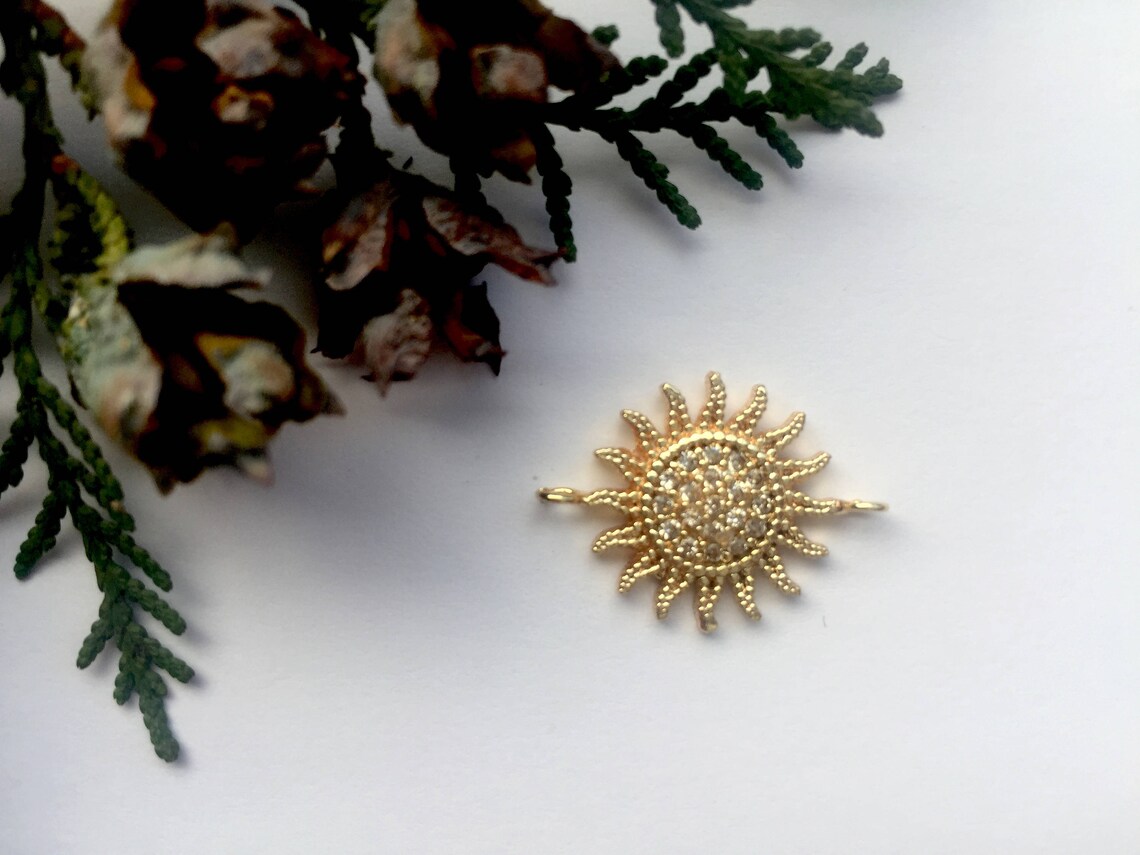 1 x Sun Rhinestone Charm Sun Pendants Sun Metal Charms Sun | Etsy