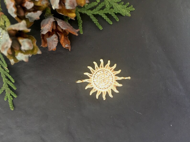 1 x Sun Rhinestone Charm Sun Pendants Sun Metal Charms Sun | Etsy