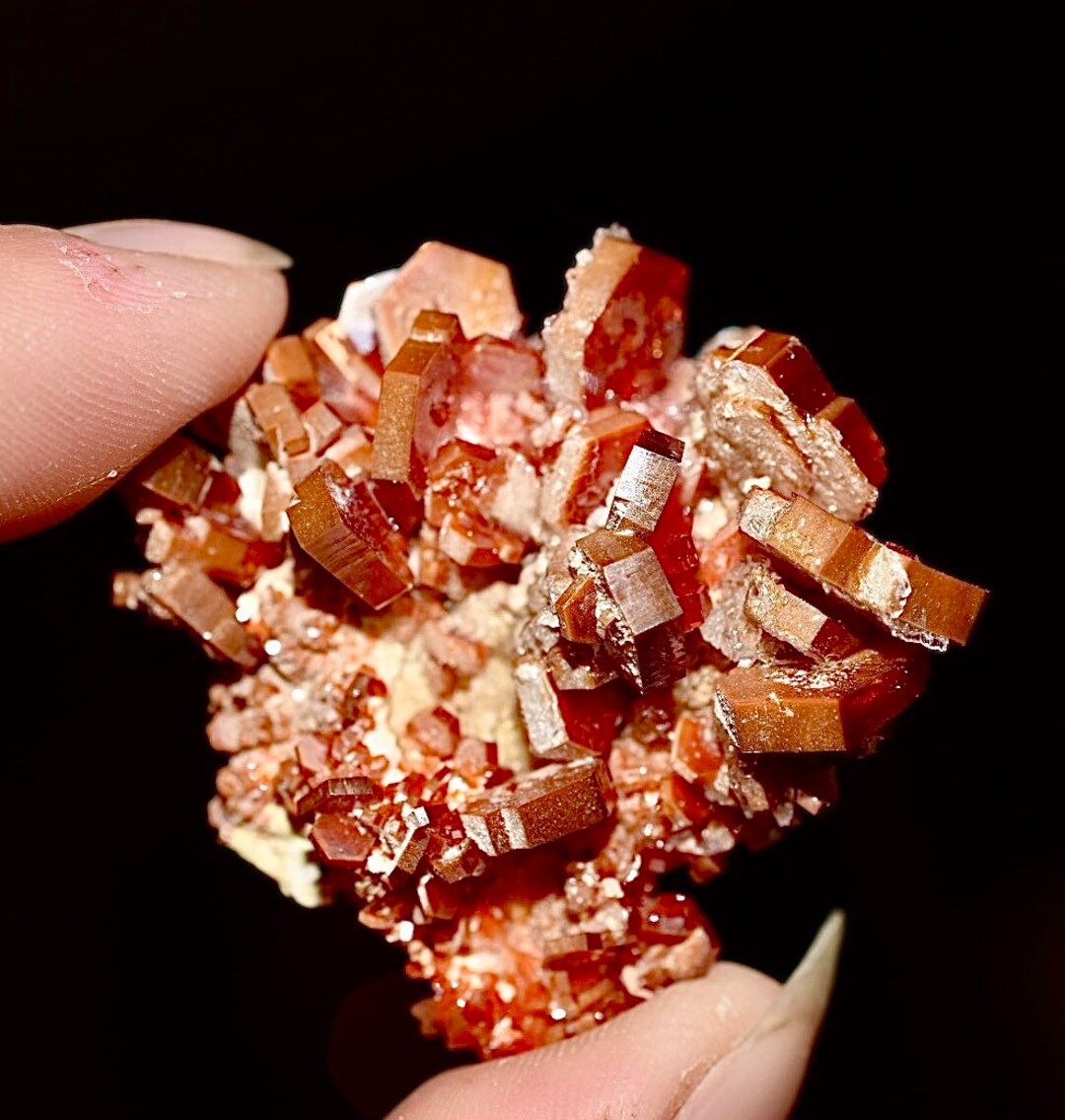 Rare Vanadinite With Calcite and Selenite Crystal Specimen - Etsy