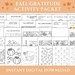 Fall Gratitude Activity Packet, Printable Thanksgiving Activity Pack ...