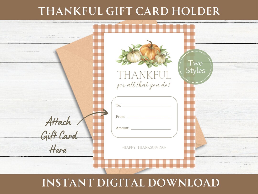 Rustic Thanksgiving Gift Card Holder - Teacher Appreciation ...