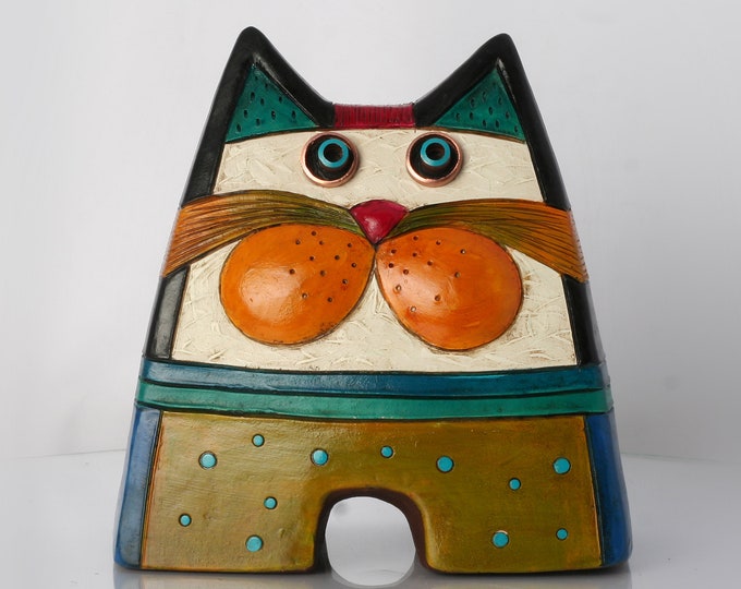 Statuette Cat Pottery, Cats, Cat Art, Ceramic Cat Decor, Ceramic Cats ...