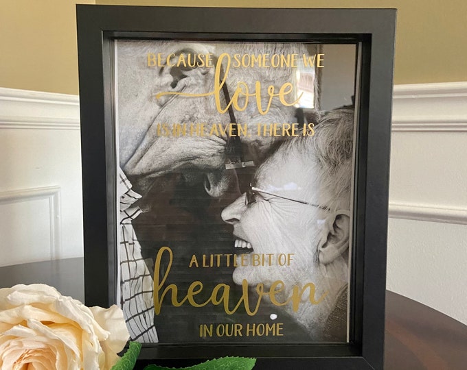 Memorial Shadow Box Frame 9 X 11 Because Someone We Love is in Heaven ...