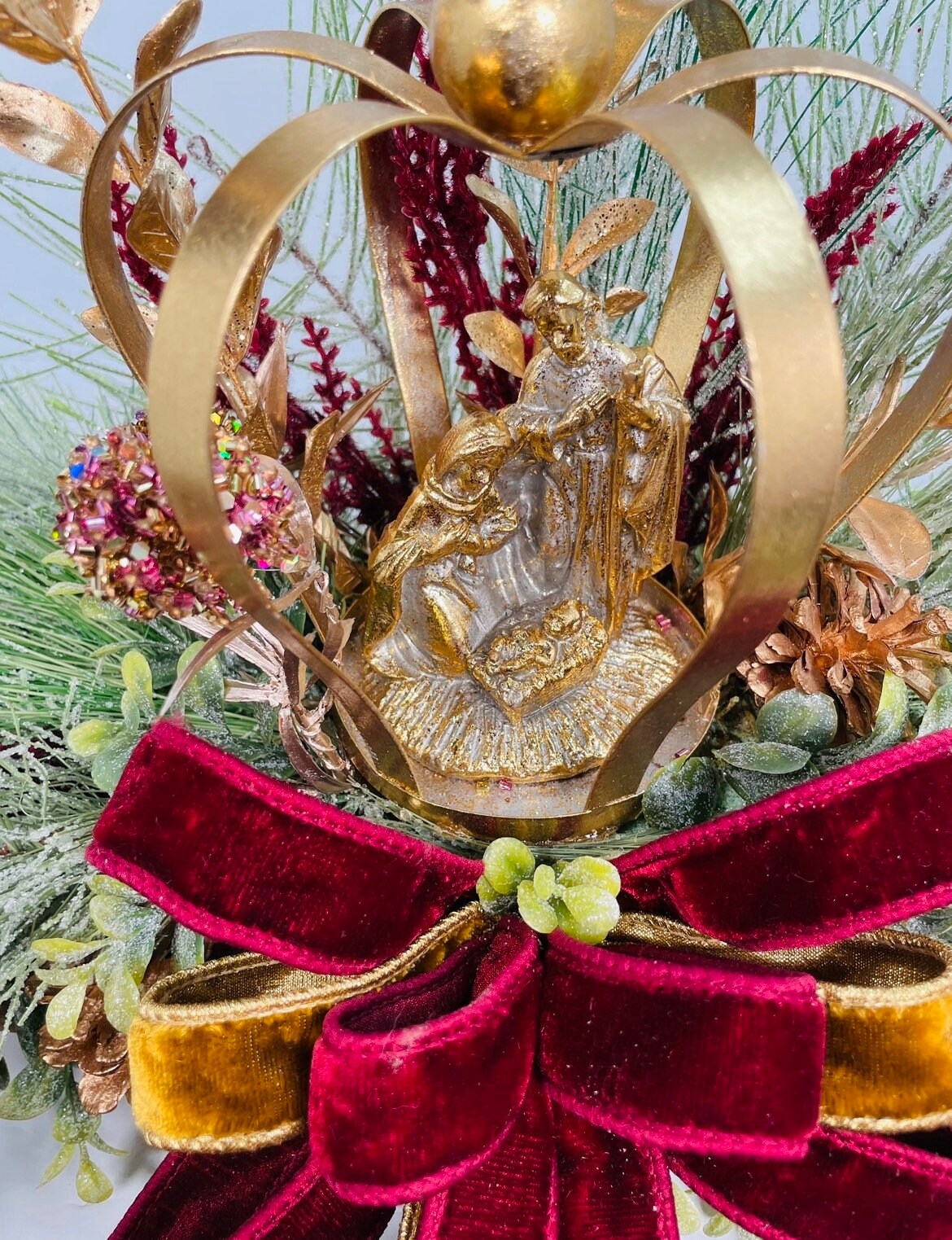 Holy Family Centerpiece, Christmas Nativity Arrangement, Nativity Table ...