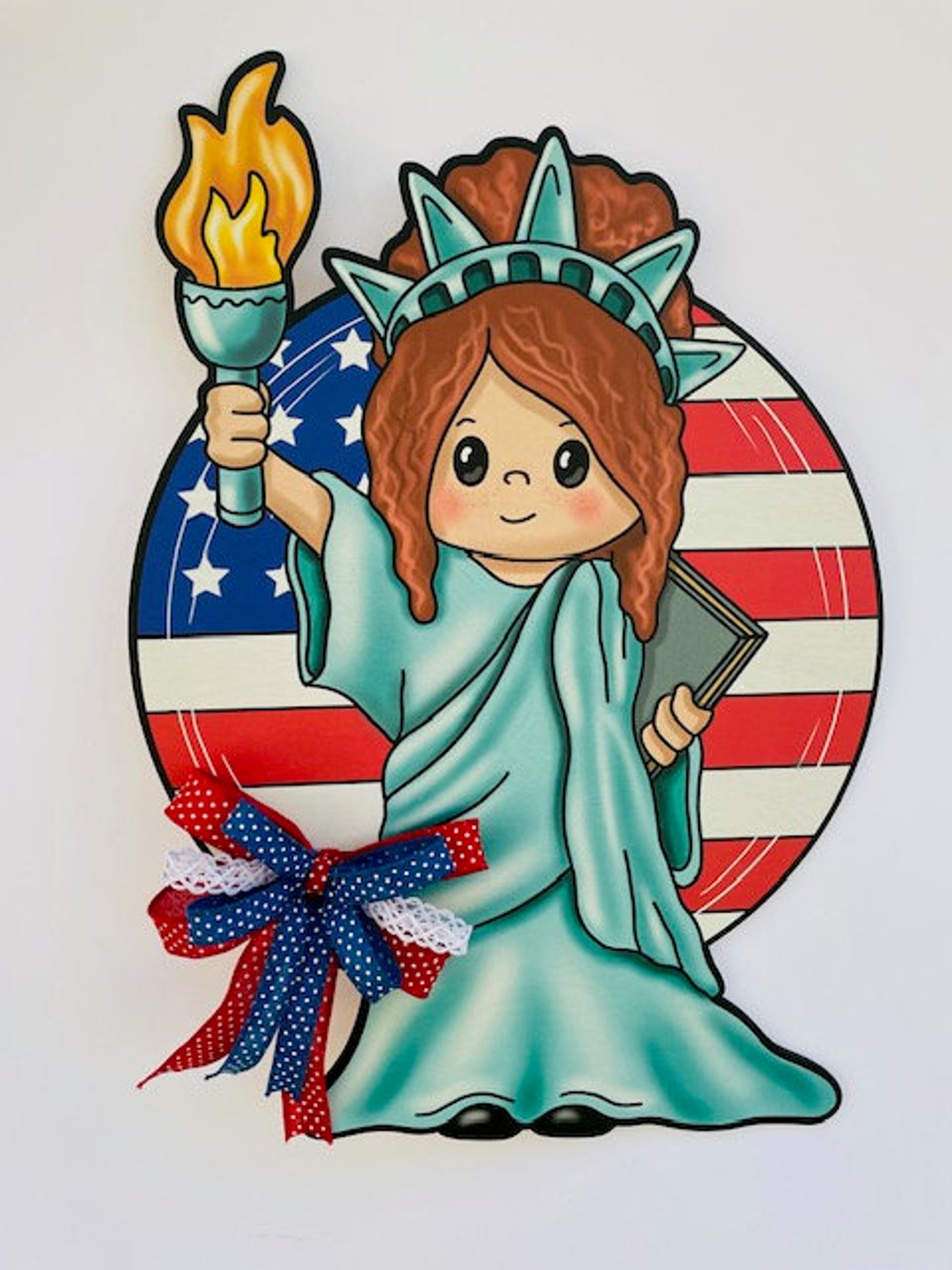 Patriotic Door Hanger, Statue of Liberty Sign, Lady Liberty, 4th of ...