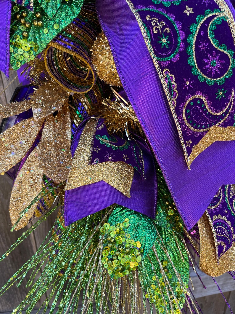 Mardi Gras Wreath, Mardi Gras Decor for Front Door, Mardi Gras ...
