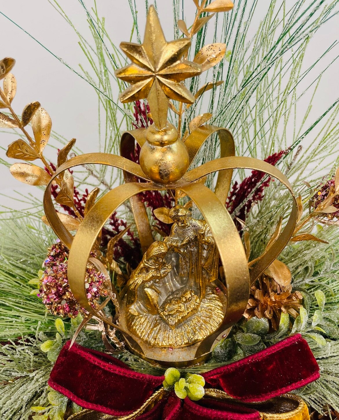 Holy Family Centerpiece, Christmas Nativity Arrangement, Nativity Table ...
