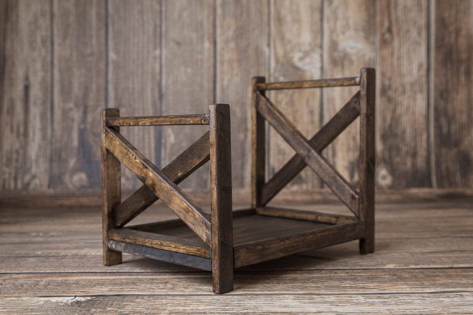 Vintage Handmade Wooden Baby Bed Newborn Crib Prop Photography Prop ...