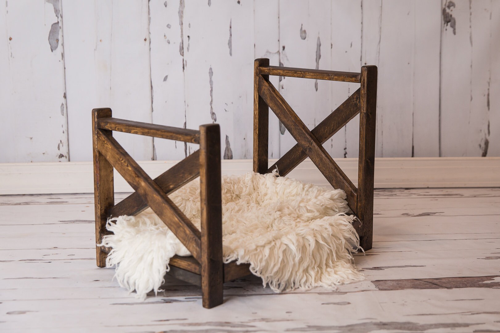 Vintage Handmade Wooden Baby Bed Newborn Crib Prop Photography Prop ...