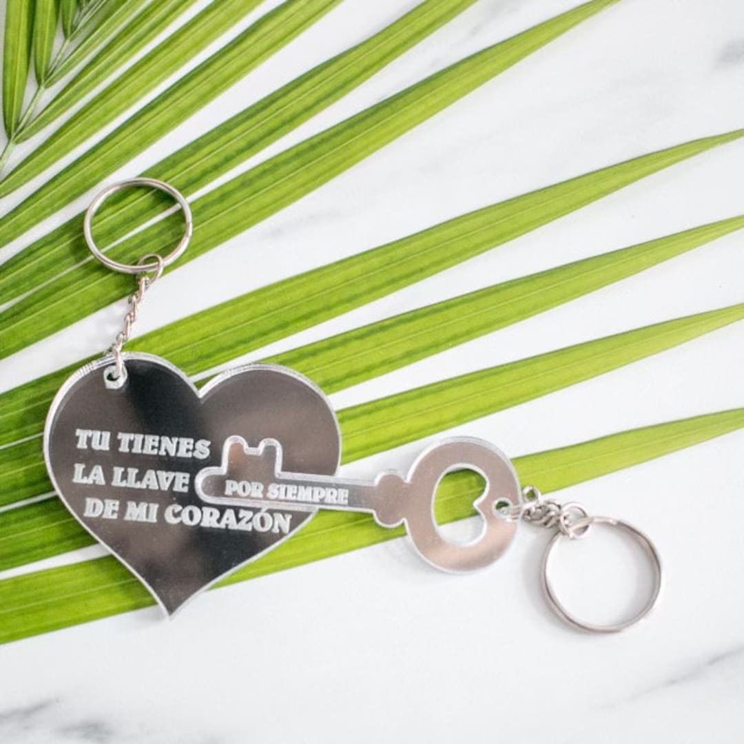 Tu Tienes La Llave De Mi Corazon Acrylic Keychain | Anniversary Gift - Etsy