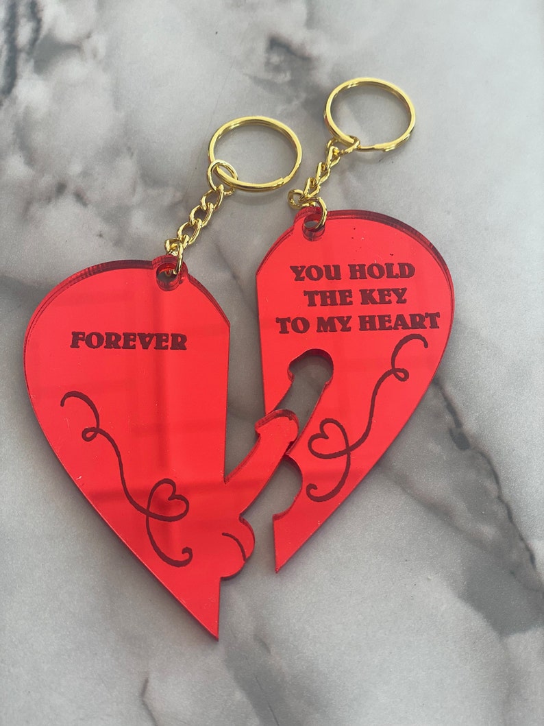The Key to My Heart Keychain Set Christmas Gift || Custom Topper ...