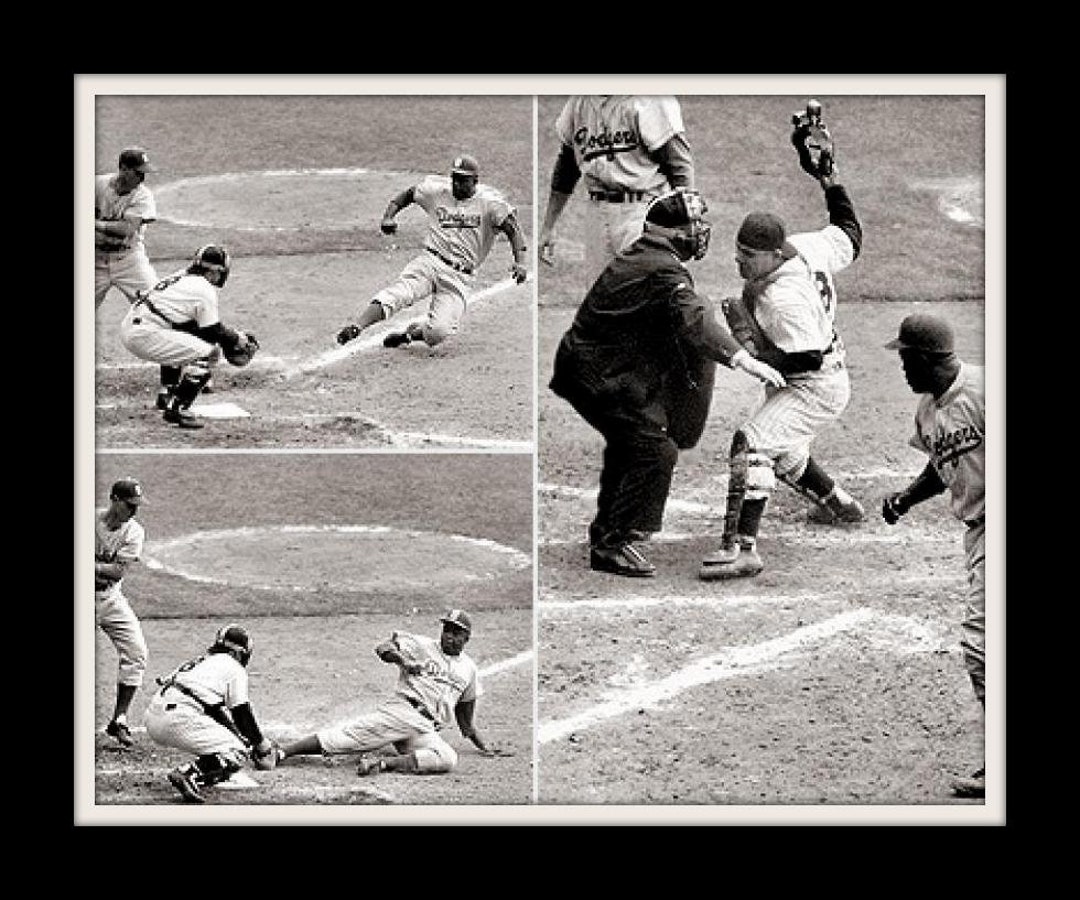 Jackie Robinson Stealing Home Poster