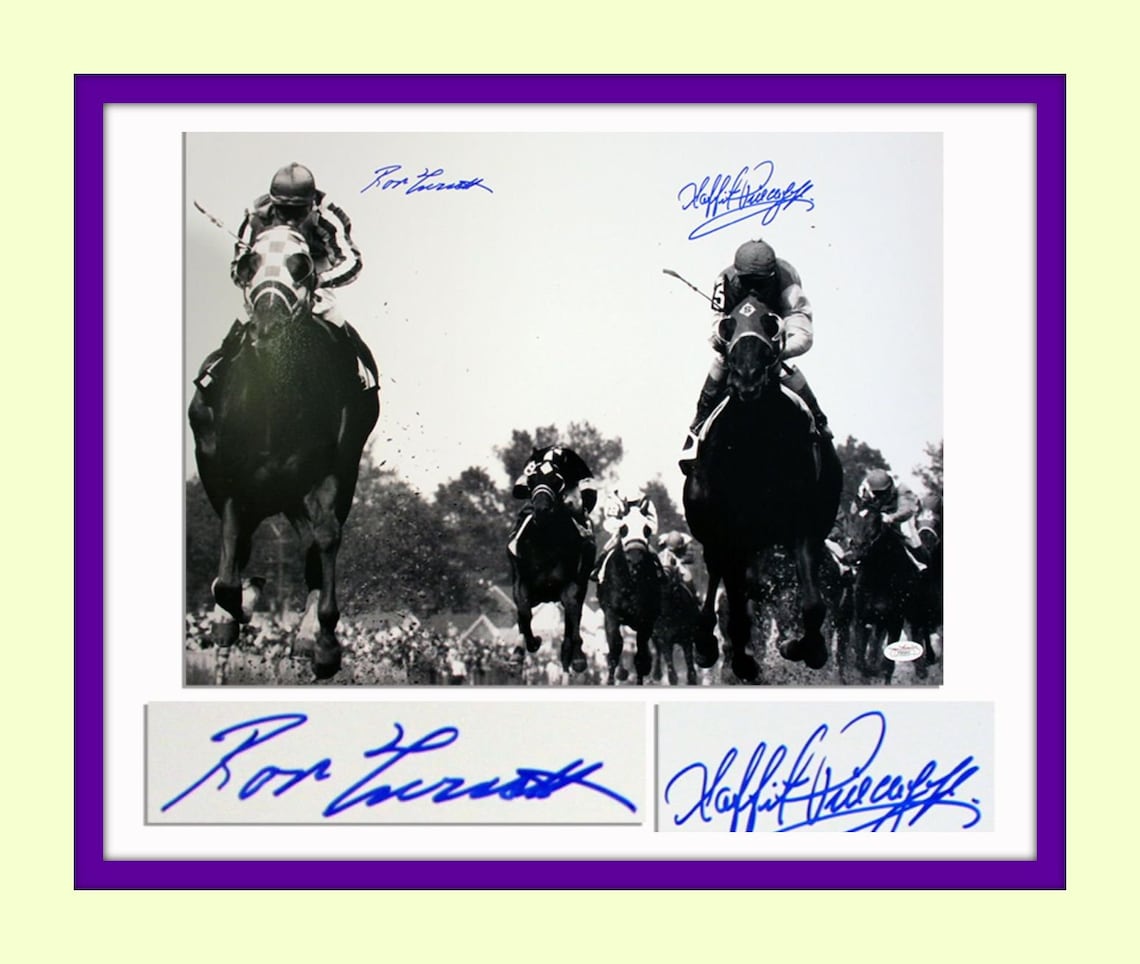 RARE Secretariat Beats Sham Again on Way to Triple Crown 11x14 Matted ...