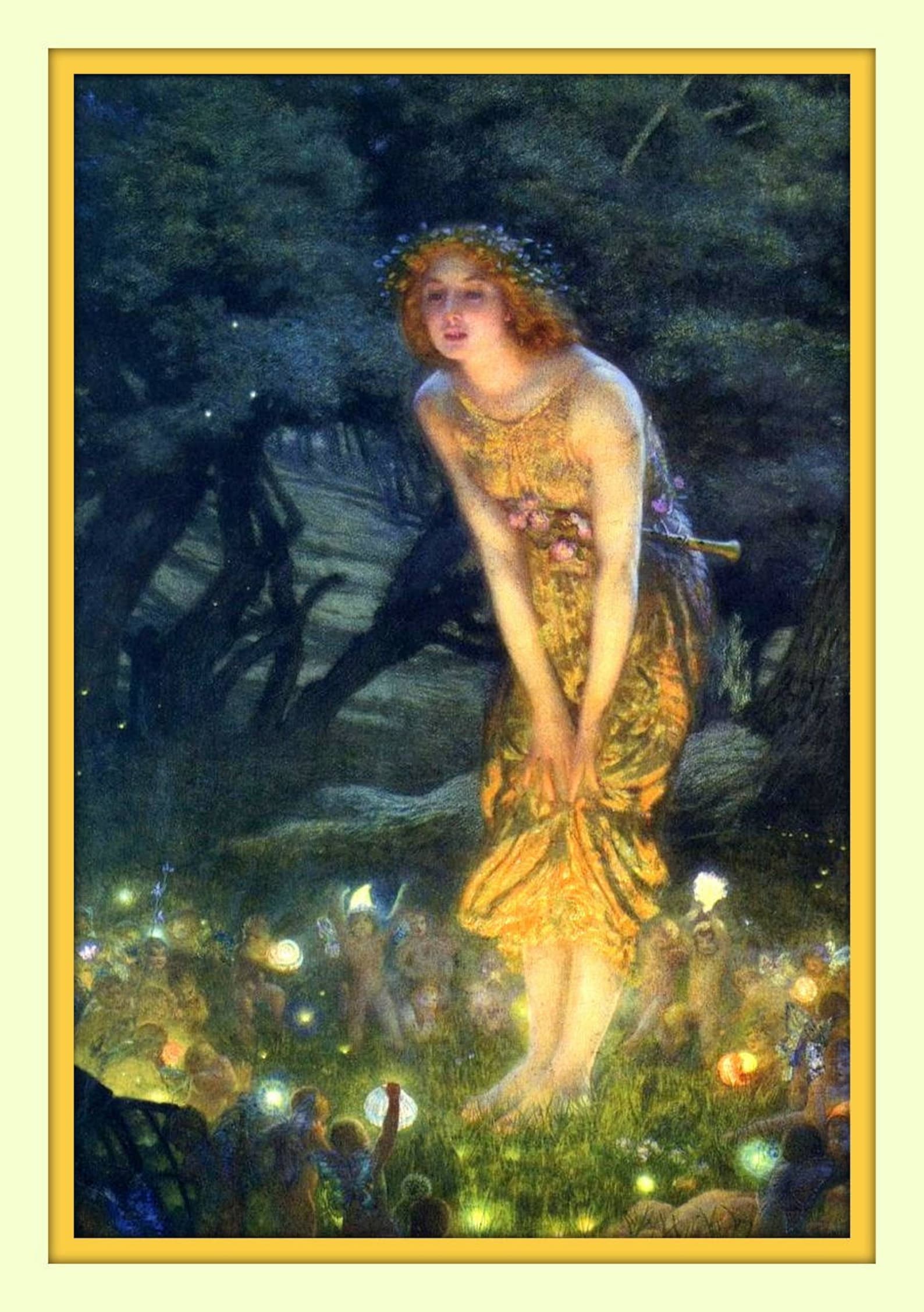 Scotland or Irish Fairy Angel and Wee Folk Fine Art 11x14 Matted 8x12 ...