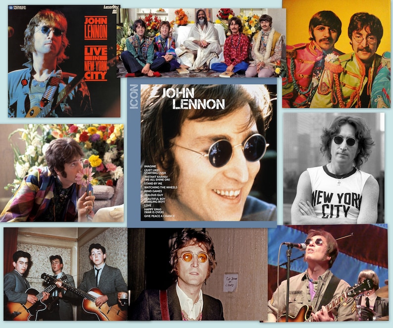 Blanket John Lennon Photos Album Covers 50x60 Fleece for | Etsy
