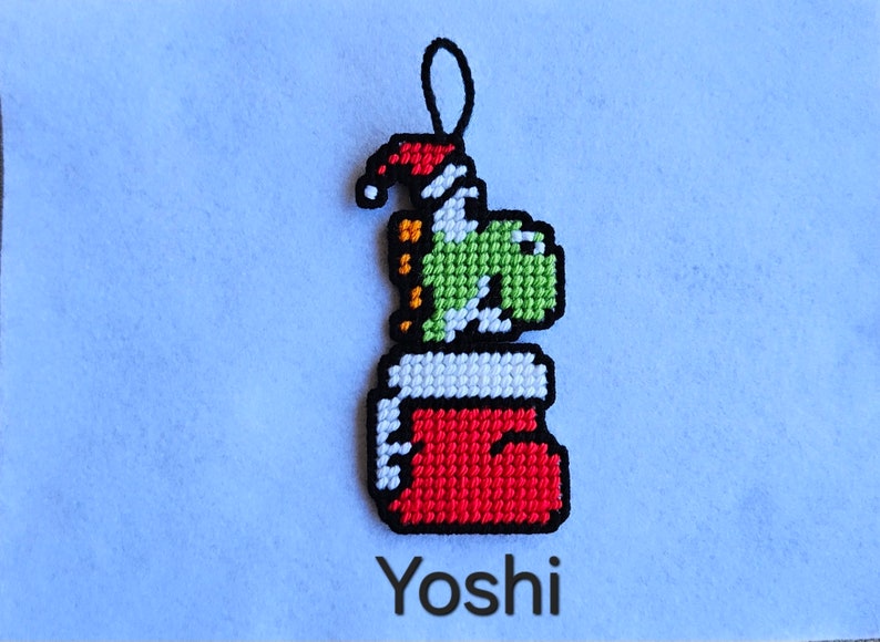 Handmade Christmas Ornament, Mario, Luigi, Yoshi, Holiday Gift Idea ...