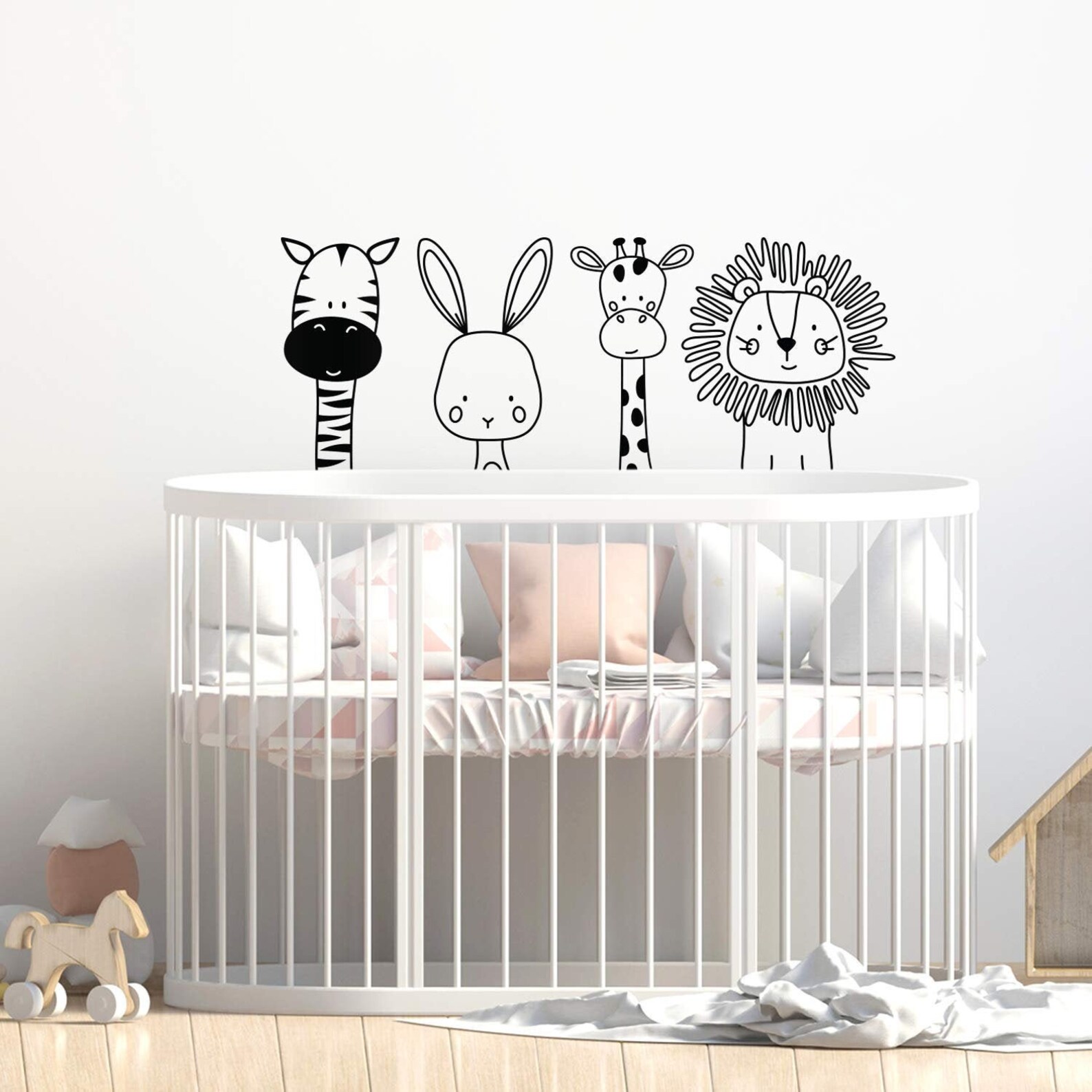 Zebra Rabbit Giraffe Lion Nursery Wall Decal Room Decor Vinyl - Etsy