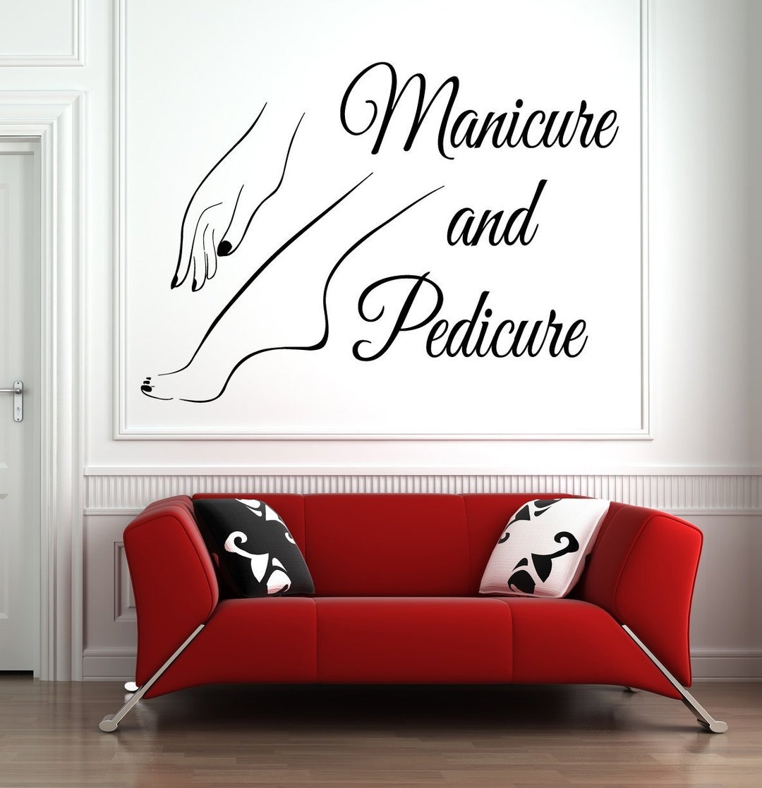 Manicure Pedicure Wall Decal Sticker Nail Salon Nails Nail Art Polish ...