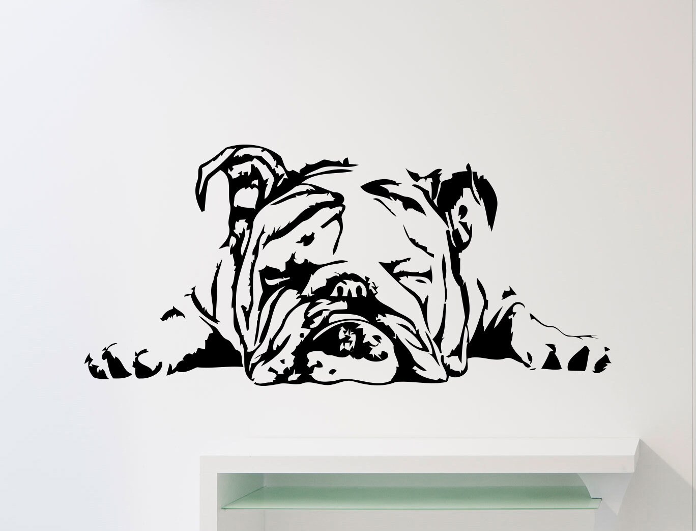 English Bulldog Wall Sticker Dog Mural Animal Pets Vinyl Decal Wall Art ...